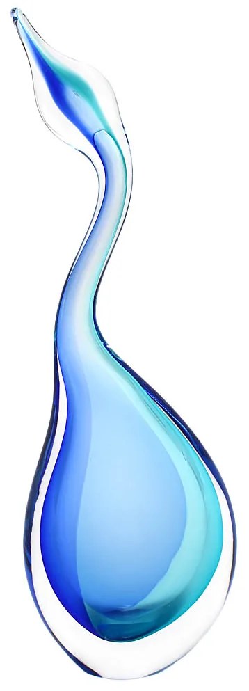 Skleněná volavka, modrá a tyrkysová, 23 cm | České hutní sklo od Artcristal Bohemia