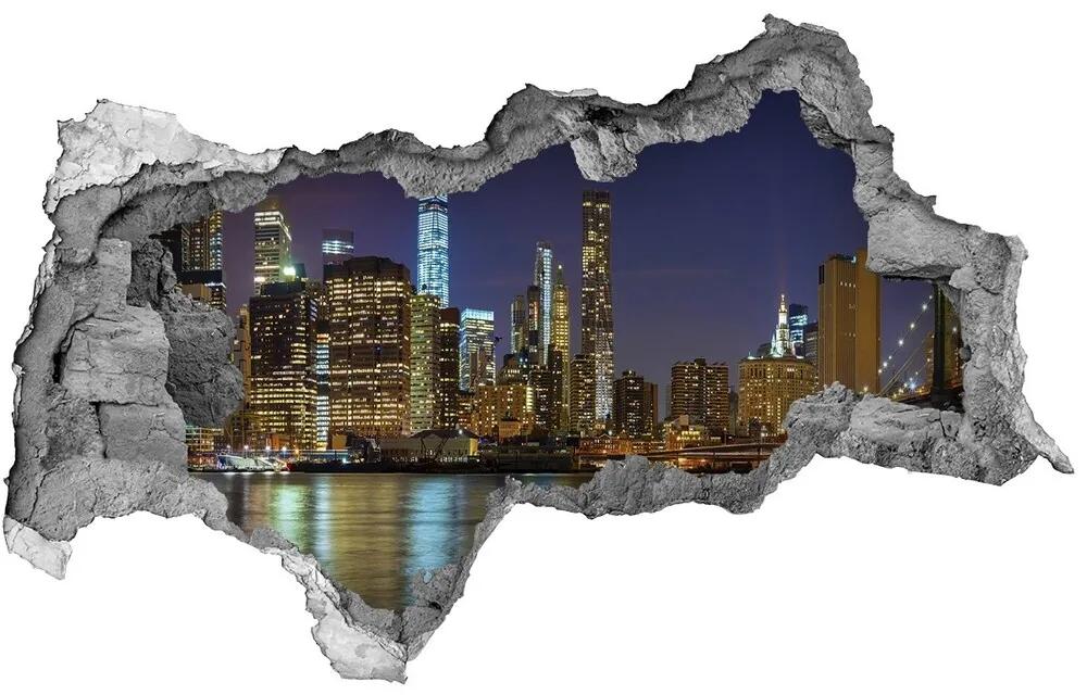 Wallmuralia Fototapeta díra na zeď 3D Manhattan noc 95x73 cm