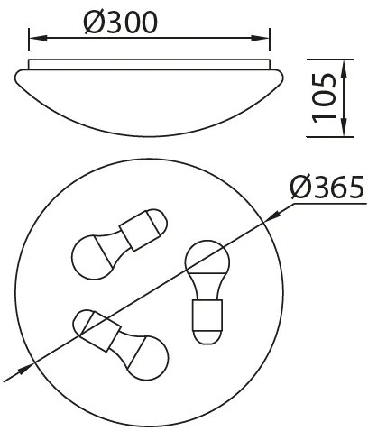 Mantra Zero E27, stropní svítidlo 3xE27, bílá, průměr 36,5cm