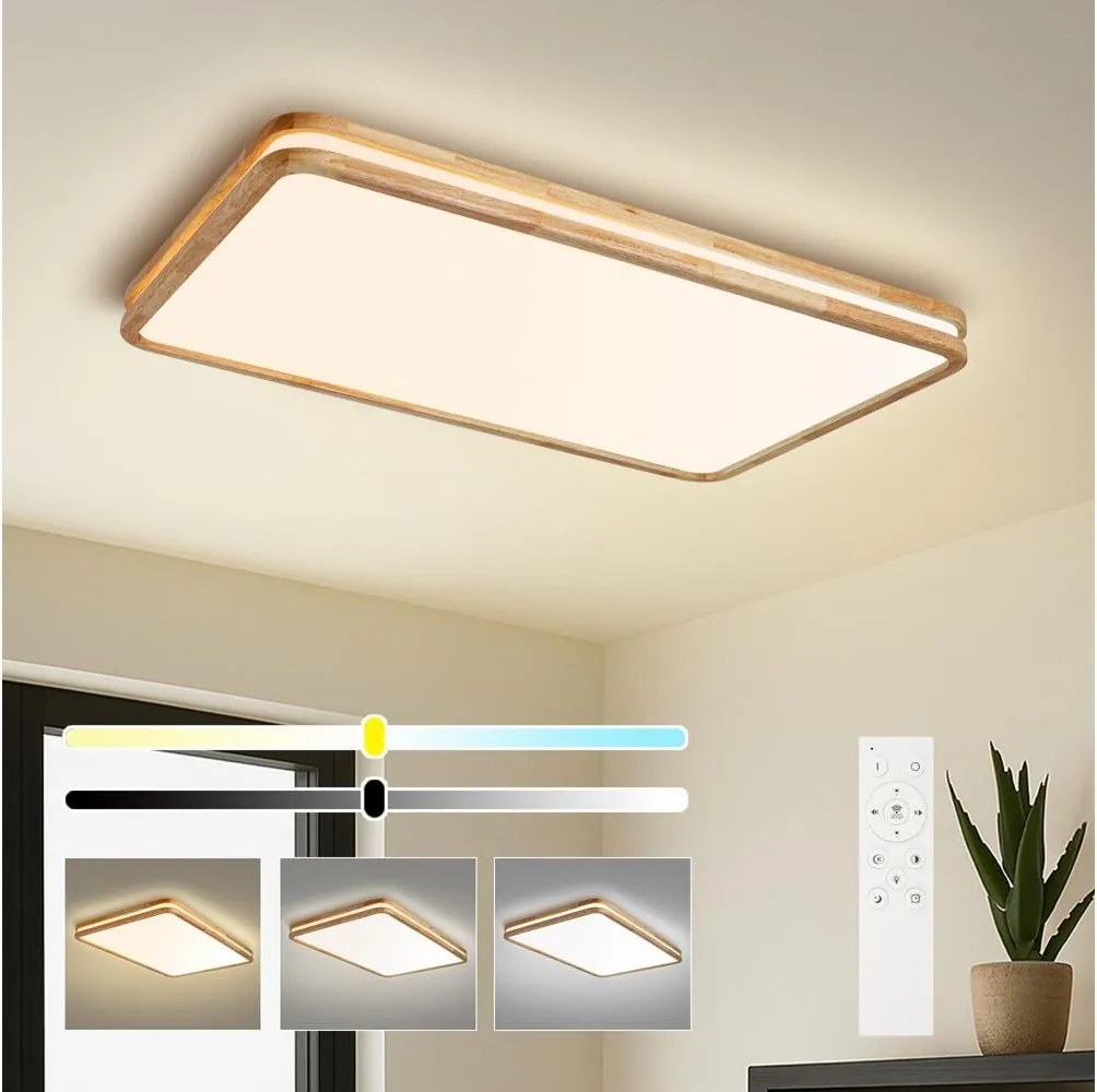 BRILAGI - LED Stmív. svítidlo MOLINA SQUARE LED/128W/230V dub 90x60 cm + DO