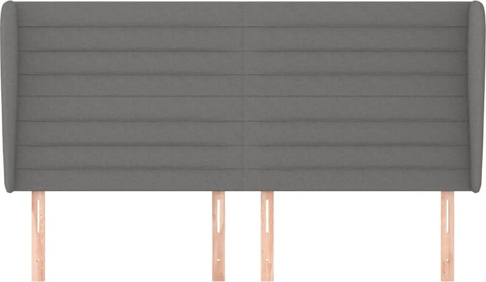 Čelo postele typu ušák tmavě šedé 203x23x118/128 cm textil 3118119