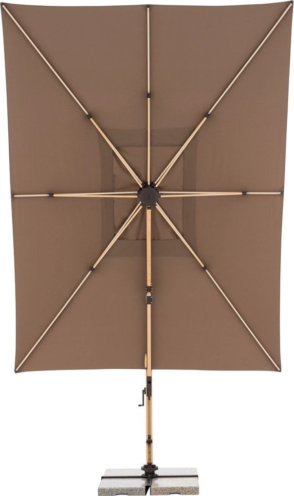 Doppler ALU WOOD XL 4x3 m - výkyvný zahradní slunečník s boční tyčí - Rozbalené zboží (S325)