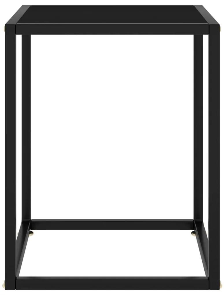 Konferenční stolek černý s černým sklem 40 x 40 x 50 cm - Default Title