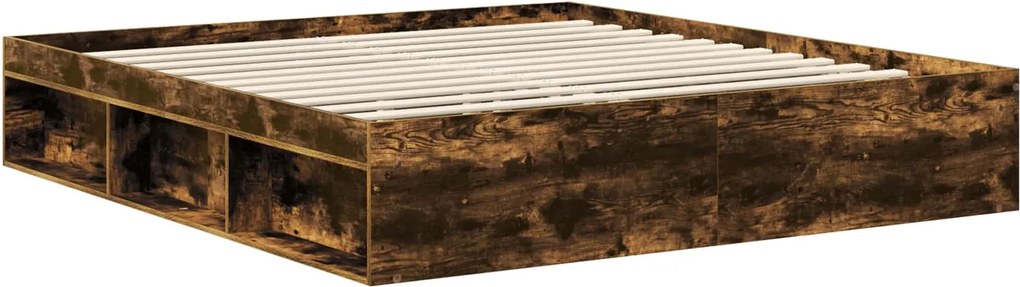 Rám postele Kouřový dub 180 x 200 cm Masivní borové dřevo 3412456