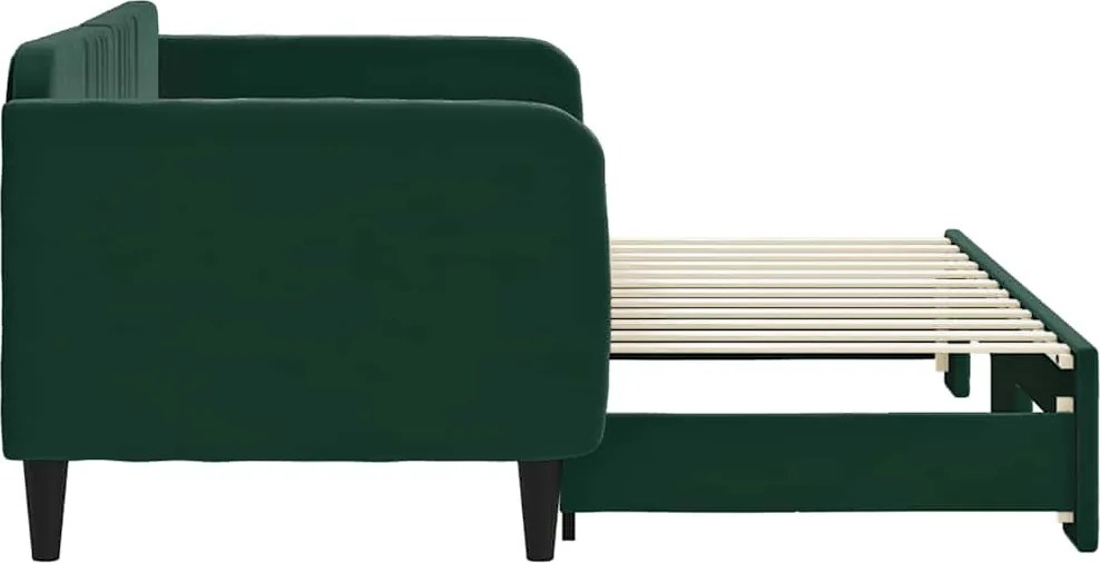 Válenda s přistýlkou tmavě zelená 80 x 200 cm samet 3197058