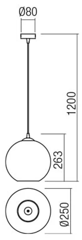 Redo 01-2074 závěsné svítidlo Bowl měděné, E27, ø25cm