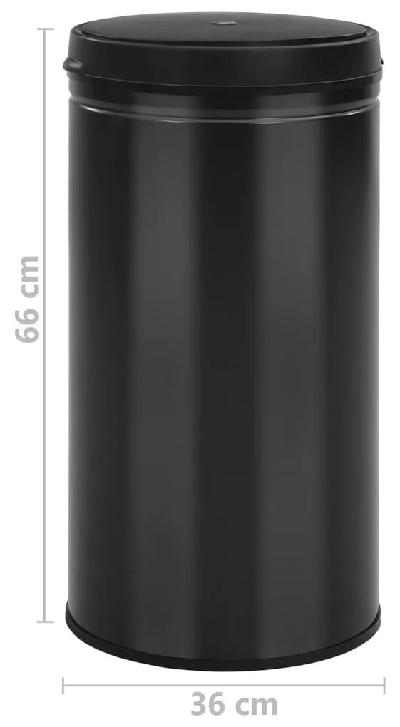 Odpadkový koš s automatickým senzorem 60 l uhlíková ocel černý - Default Title