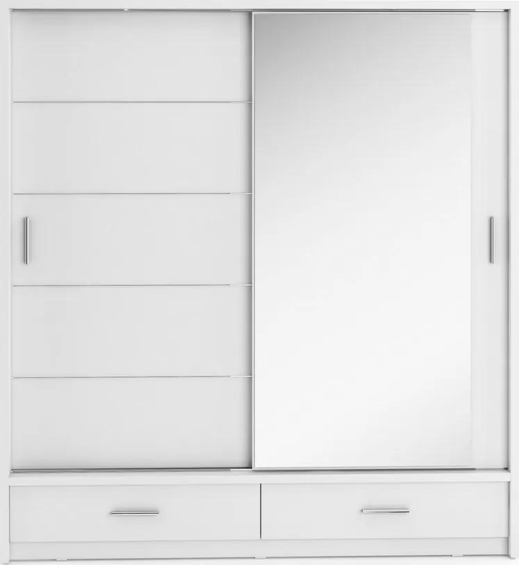 Casarredo - Komfort nábytek Šatní skříň 05 ARTI 200 bílá/zrcadlo