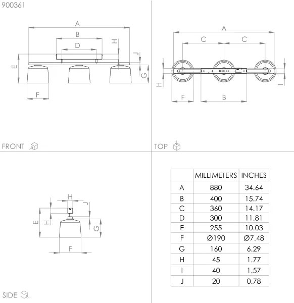 Eglo 900361 - Přisazený lustr MARIEL 3xE27/40W/230V