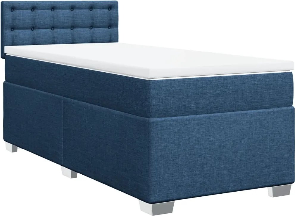 Box spring postel s matrací modrá 100 x 200 cm textil 3288119