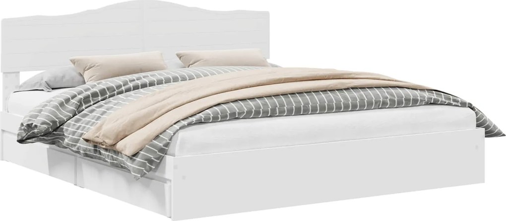 Postel s úložným prostorem Bílá 180 x 200 cm Kompozitní dřevo 3413068