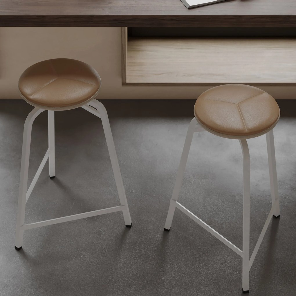 NORTHERN Barová židle Treble Stool, White / Light Oak