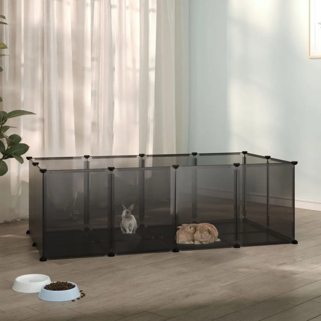 Klec pro malá zvířata černá 144 x 74 x 46,5 cm PP a ocel 340571