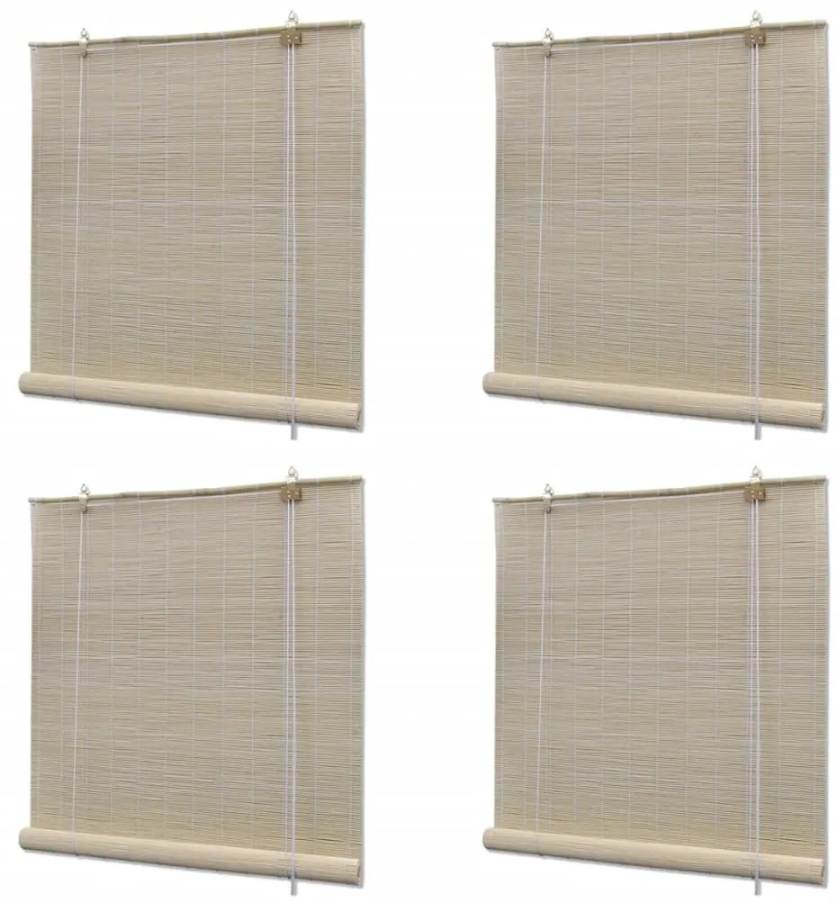 Zatemňovací rolety z přírodního bambusu 4 ks 120 x 160 cm 278743
