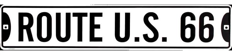 Plechová cedule Route U.S. 66 white 60 cm x 13 cm