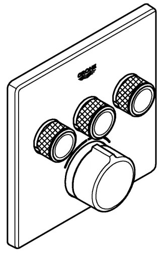 GROHE 29149000 - Krytka podomítkové baterie SMARTCONTROL 158 × 158 mm chrom