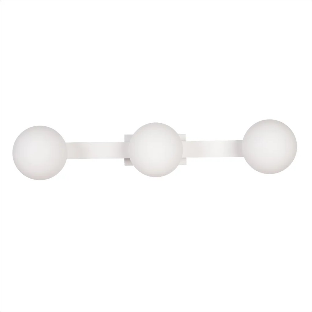 Nástěnné svítidlo Magnet, 3x bílé skleněné stínítko, w