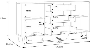 Komoda se zásuvkami VIRO hnědá/béžová