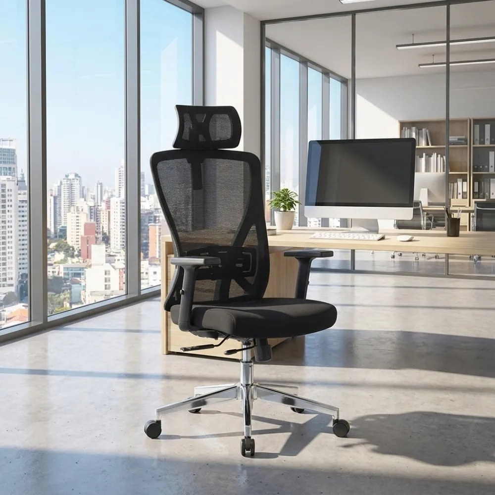 Kancelářská ergonomická židle Neoseat FLEX PRO — černá, nosnost 150 kg