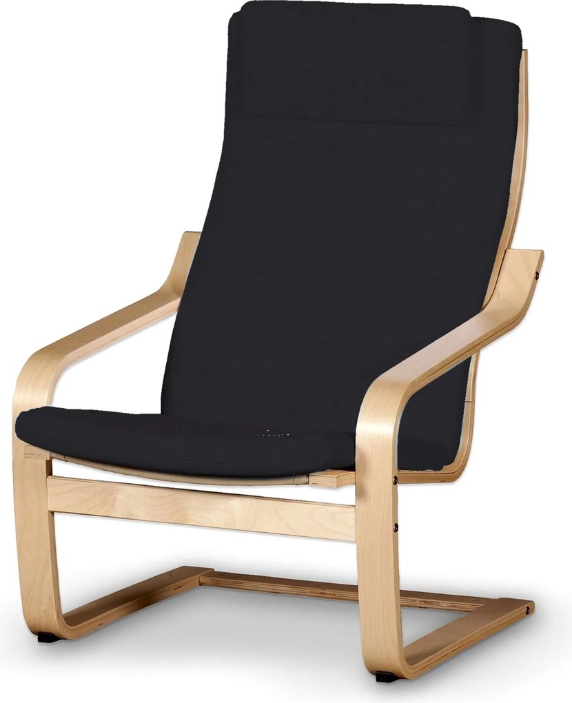 Sedák na křeslo IKEA Poäng II barva černá látka pletený vzor