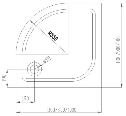 Mereo Lima sprchový kout čtvrtkruh 80 x 80 x 190 cm vanička litý mramor dvoukřídlé lesk chrom Point CK608B32KM