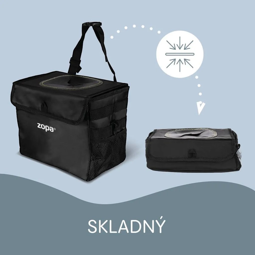 Zopa Odpadkový koš do auta vodotěsný s víkem black