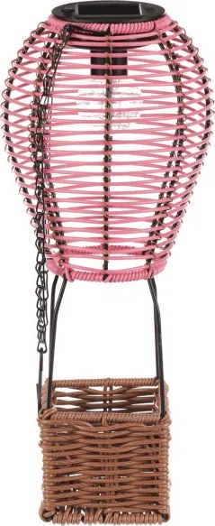 Solární lucerna balón s LED osvětlením PLA113 PINK-S