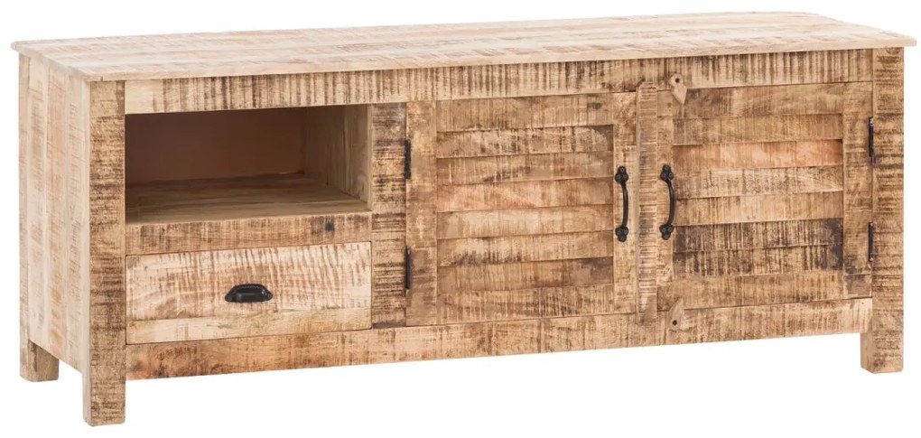 furniture-nabytek.cz - Masivní TV stolek Carino z mangového dřeva, lakovaný, přírodní barva – 150×50×60 cm