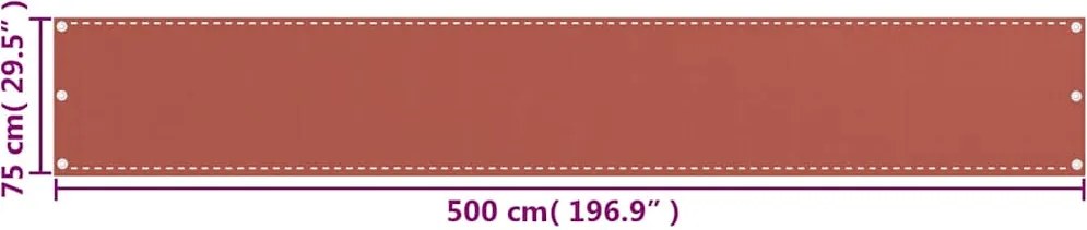 Balkonová zástěna terakota 75 x 500 cm HDPE 310946