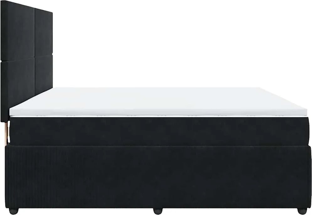 Box spring postel s matrací černá 180x200 cm samet 3294702