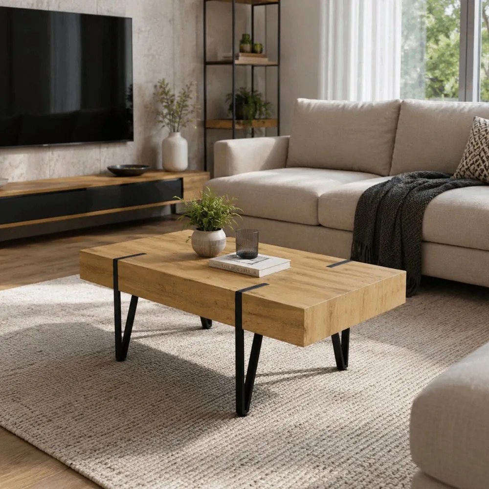 Konferenční stolek 110x60x42cm AHG-233 OAK, mdf, divoký dub