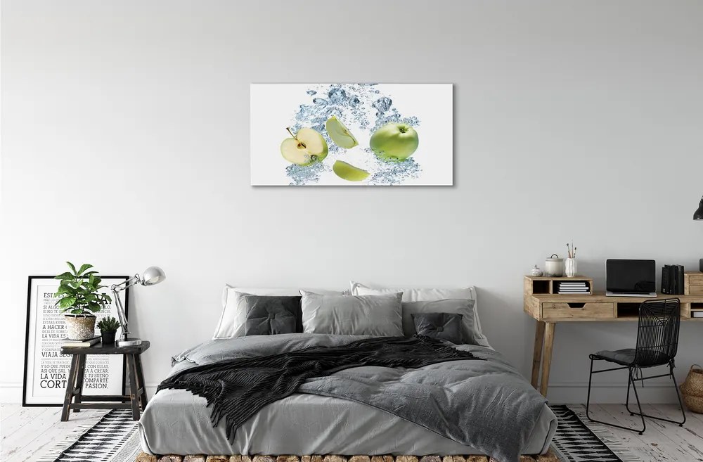 Obrazy na plátně Voda jablko nakrájený 140x70 cm