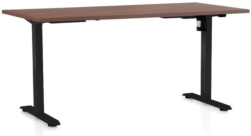 Výškově nastavitelný stůl OfficeTech A, 160 x 80 cm - černá podnož Barva: Černá
