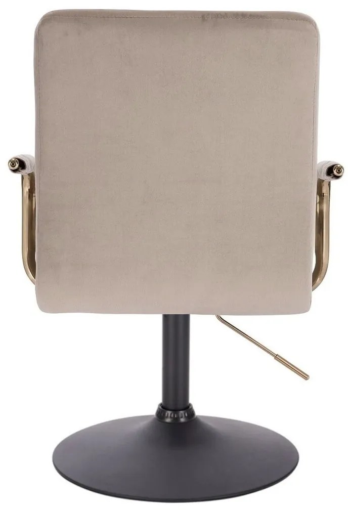 LuxuryForm DESIGN Otočná židle VERONA GOLD VELUR na černém talíři - latte