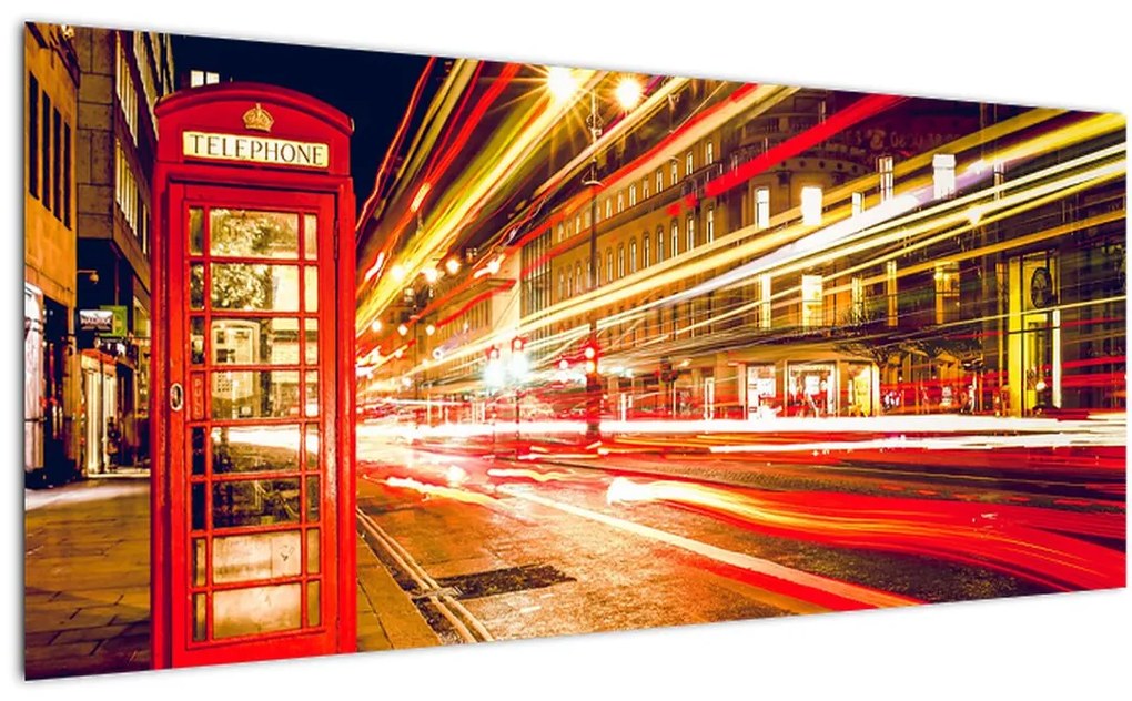 Obraz červené londýnské telefonní budky (100x40 cm), 40 dalších rozměrů