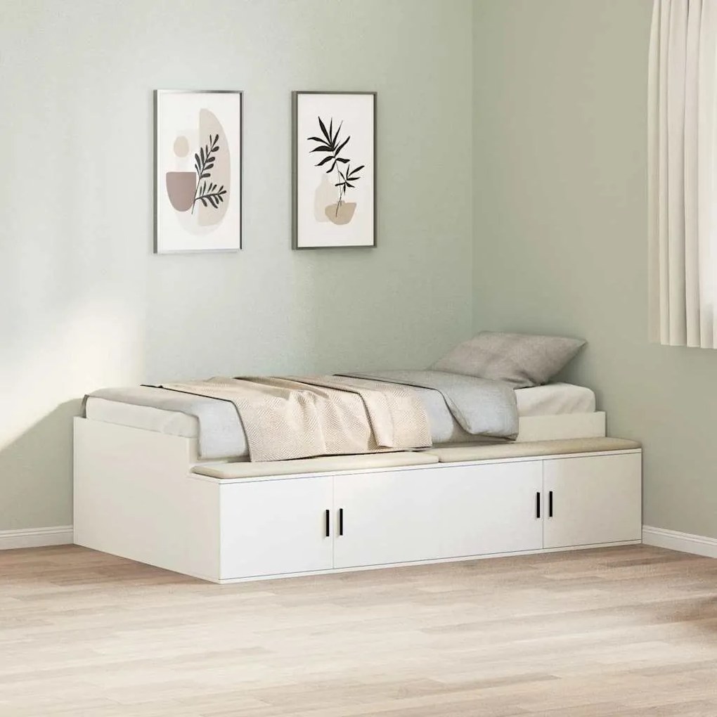 Rám postele se zásuvkou Bílá 100 x 200 cm Kompozitní dřevo 3335181