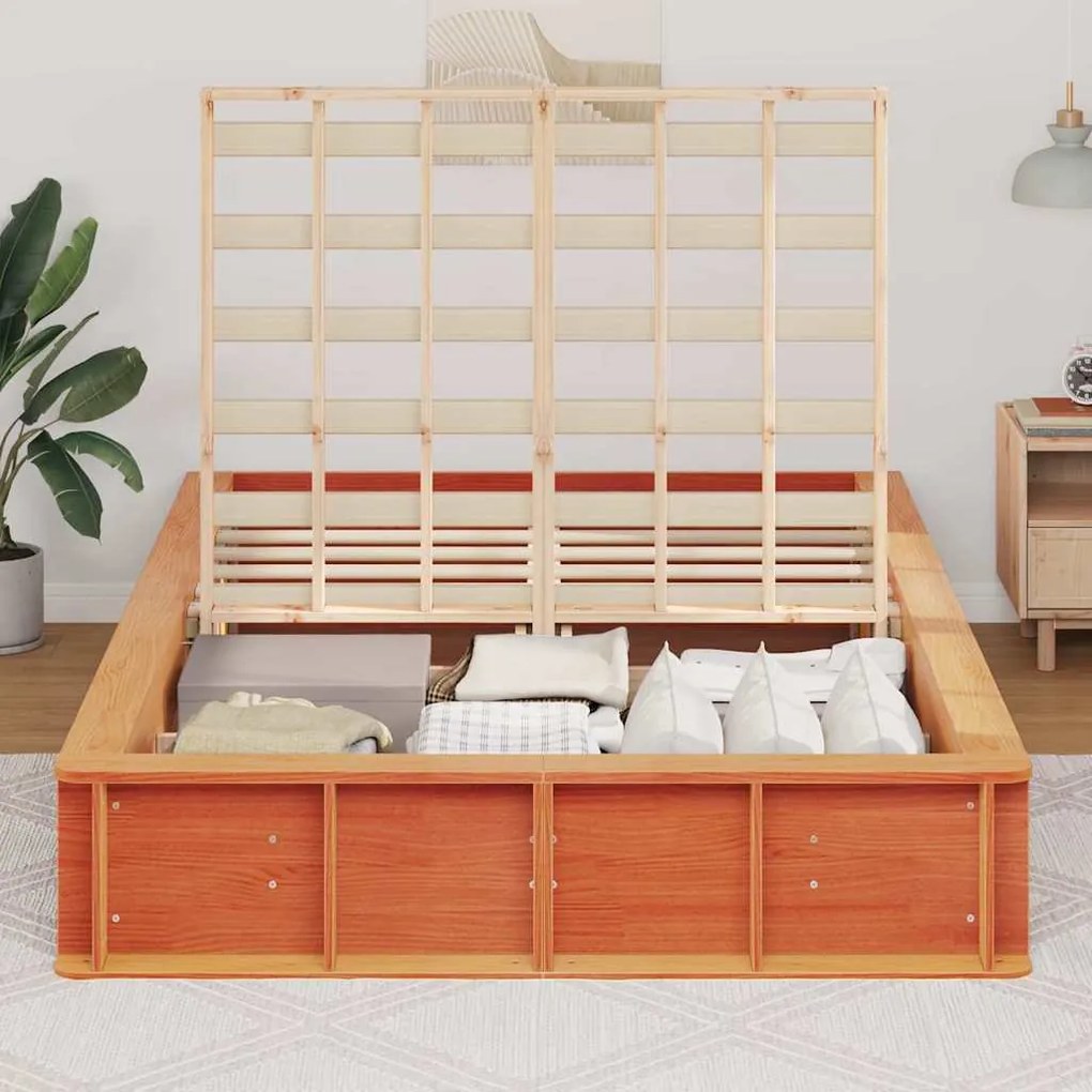 Rám postele Voskově hnědá 120 x 200 cm Masivní borové dřevo 3385720