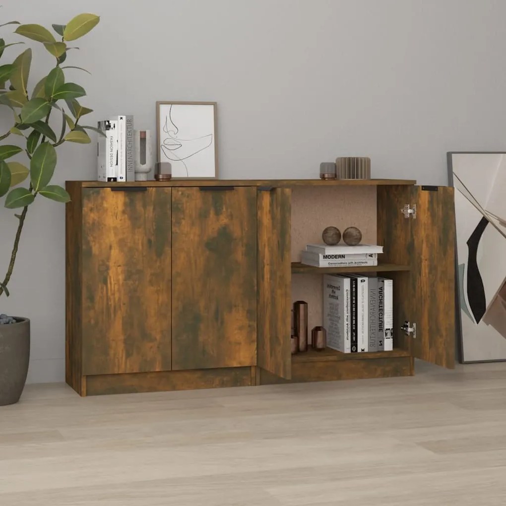 Příborníky 2 ks kouřový dub 60 x 30 x 70 cm kompozitní dřevo 3115777