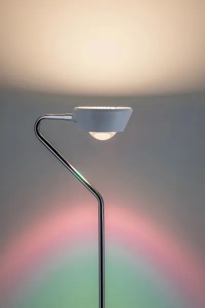 Paulmann 70920 - LED/7,5W Stmívatelná stojací lampa RAMOS 230V bílá/lesklý chrom