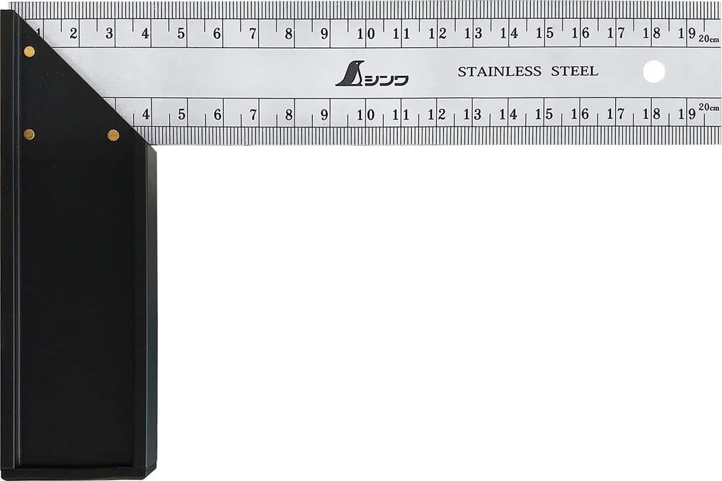 Shinwa | Příložný úhelník – přesných 90° a 45° pro rýsování Délka: 300 mm
