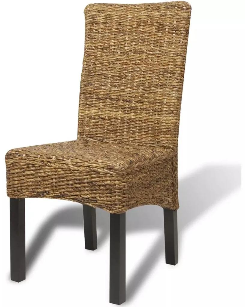 Jídelní židle 2 ks abaka a masivní mangovníkové dřevo,  243234