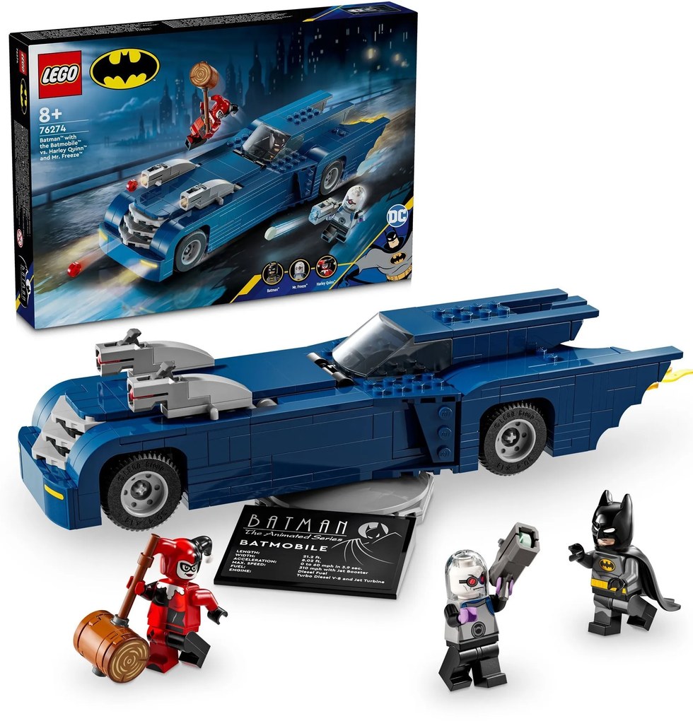 Lego stavebnice lego dc batman 76274 batman a batmobil vs. harley quinn a mr. freeze