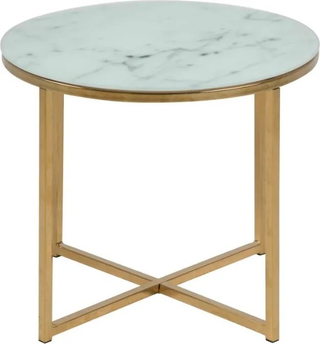 ACTONA Kulatý odkládací stolek ALISMA bílý ⌀50 cm
