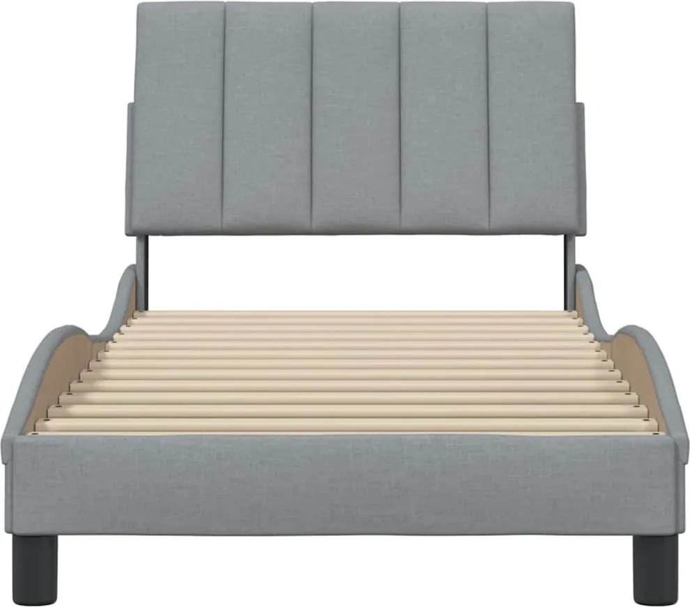 Rám postele bez matrace Hanko světle šedý 90 x 200 cm textil 3310363