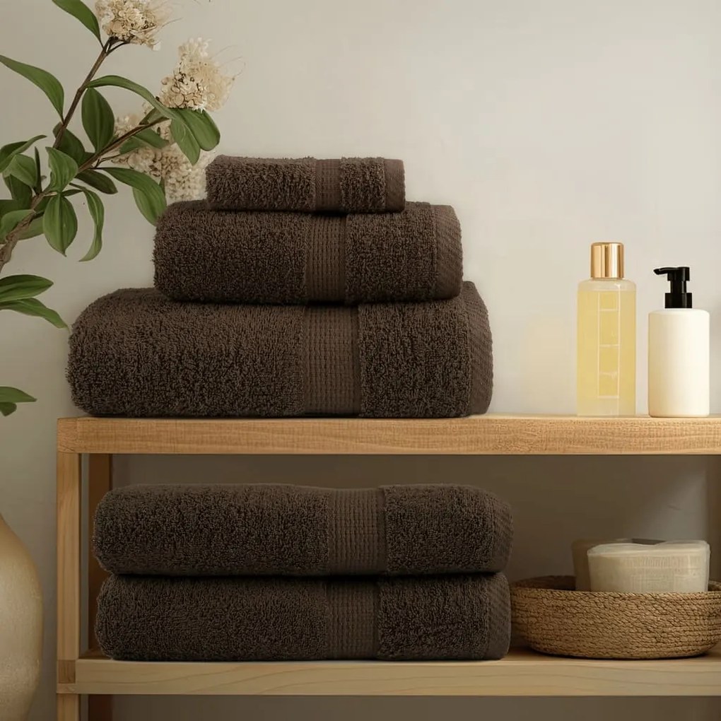 12dílná sada ručníků Premium SOLUND hnědá 600 g/m² 137574
