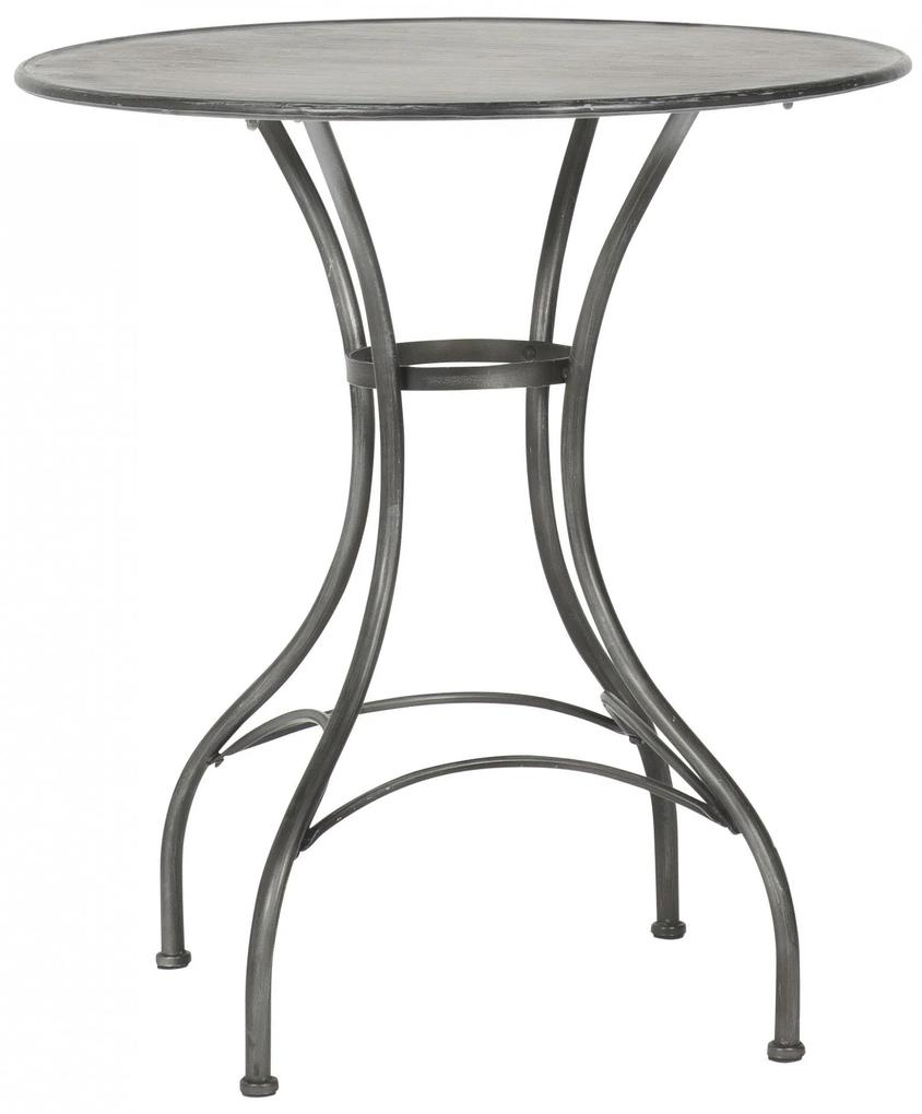IB LAURSEN Kulatý kovový stolek Grey, šedá barva, černá barva, kov