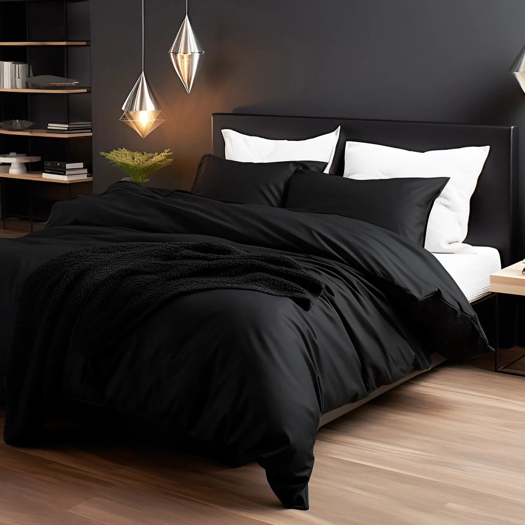 SATÉNOVÝ DEKORAČNÍ POVLAK NA POLŠTÁŘ SATYNLOVE 40X60 CM ČERNÁ