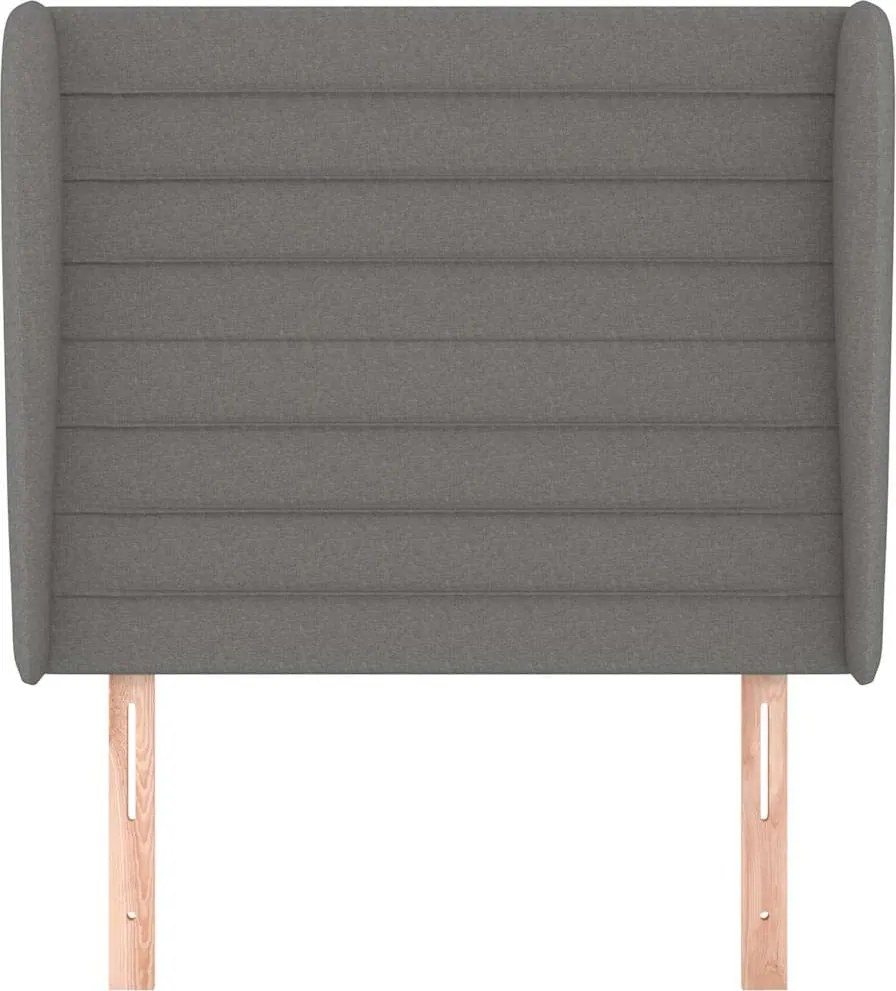Čelo postele typu ušák tmavě šedé 103x23x118/128 cm textil 3118087
