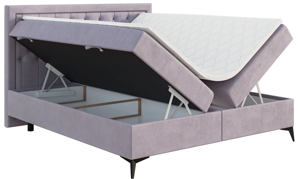 Kontinentální postel 160 cm Lavande (levandulová) (s matrací a úl. prostorem). 1043407