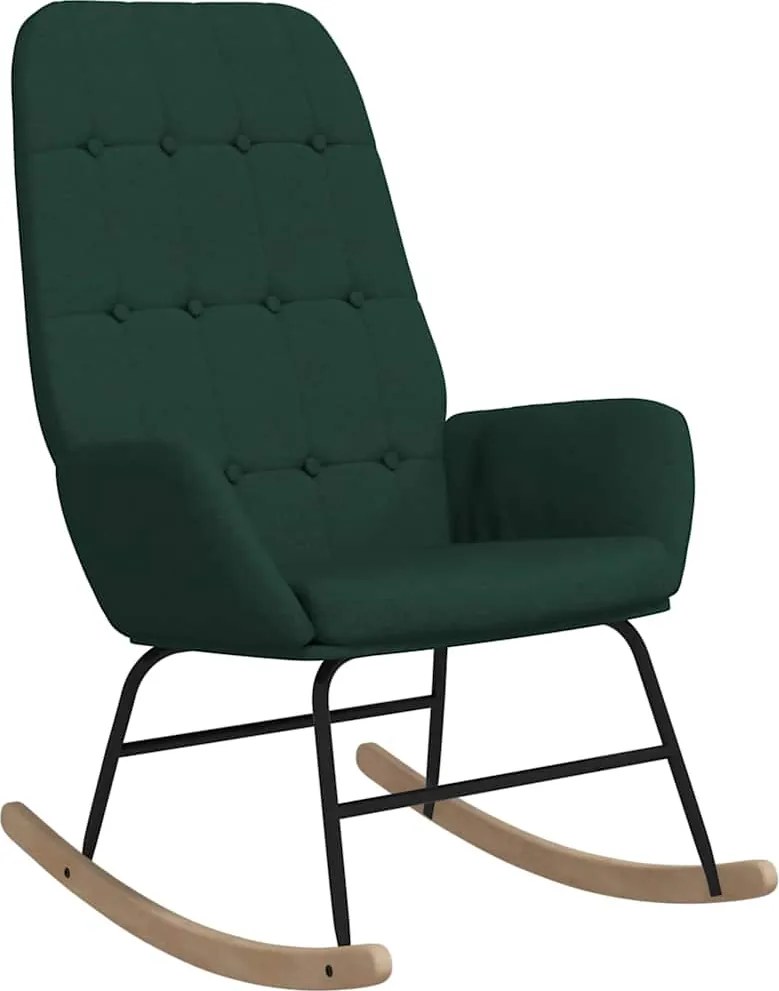 Houpací křeslo tmavě zelené textil 341258